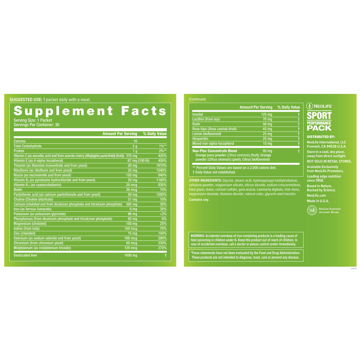 Sport Performance Pack - Support Optimal Energy and Faster Recovery ...